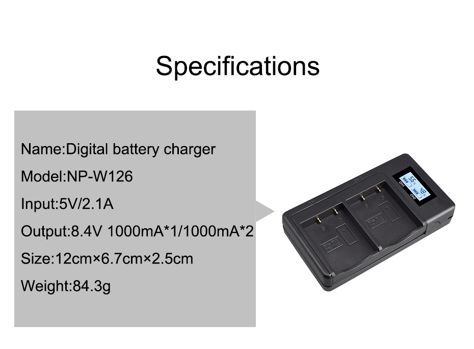 Cityork NP-W126 NP-W126S Battery + LED Dual Charger For Fujifilm x100v xt30ii xt200 Fuji XA3 XA5 ...