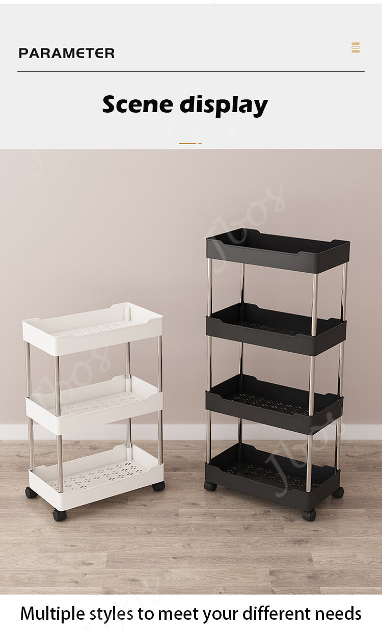 Multi-Layer Slim Storage Rack Trolley / Bedroom Kitchen Bathroom Wheels ...
