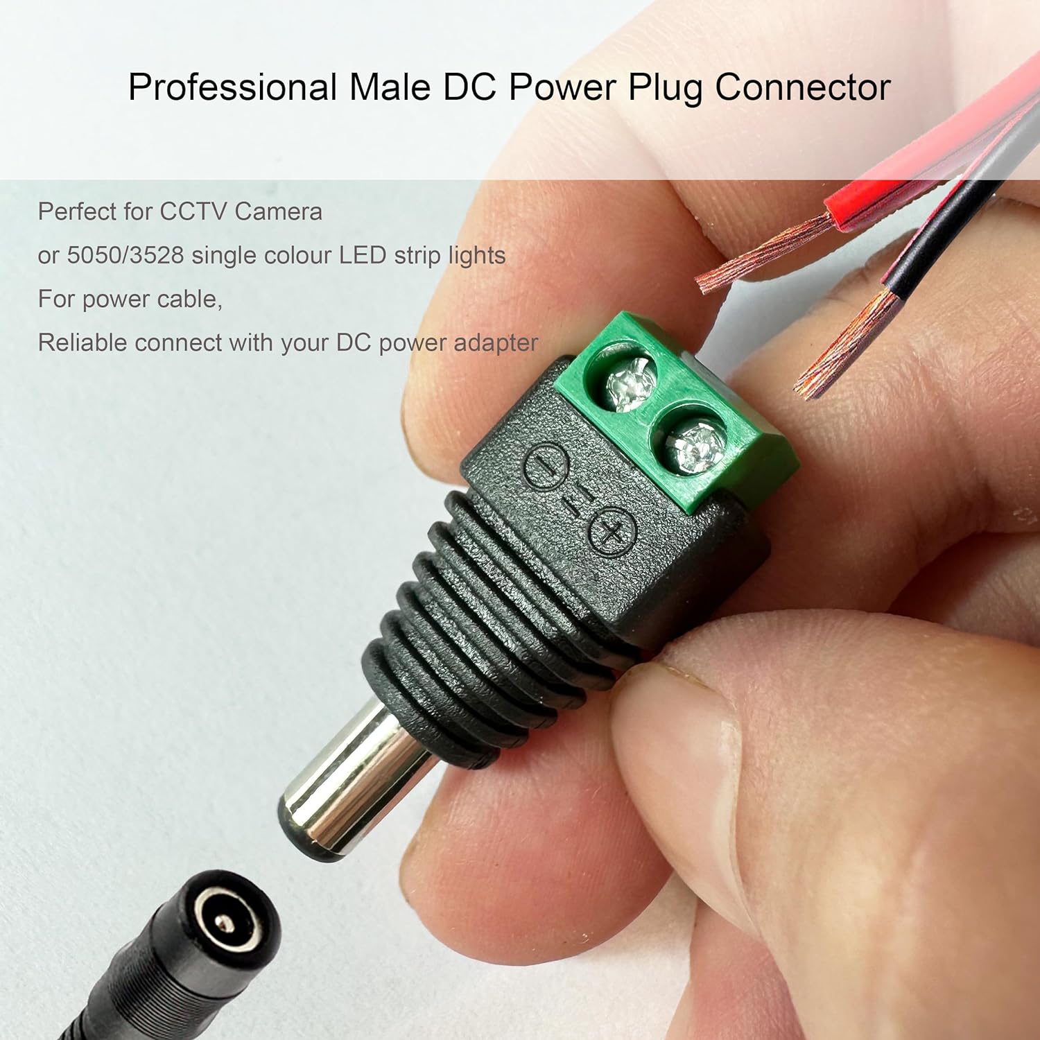 12V DC Power Connector 5.5mm x 2.1mm, CENTROPOWER (10 x Male + 10 x Female) Power Jack Adapter ...