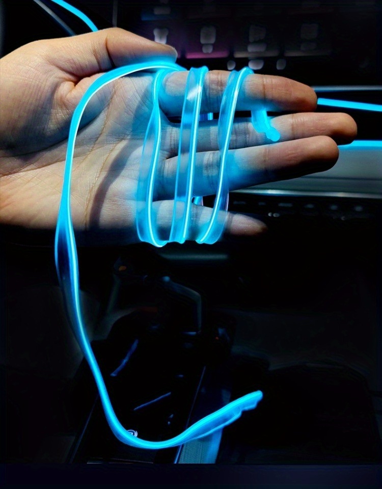 1m 2m 3m 5m car interior accessories atmosphere lamp EL cold light line ...