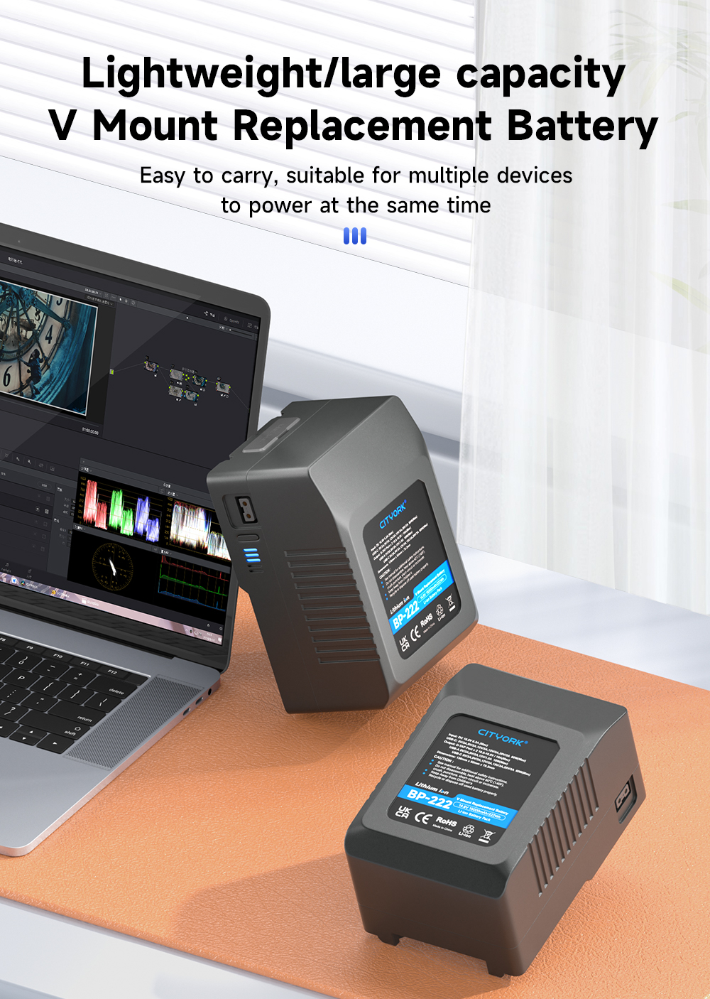 Cityork V Mount V-Lock Rechargeable Battery With USB 14.8V 15000mAh BP ...