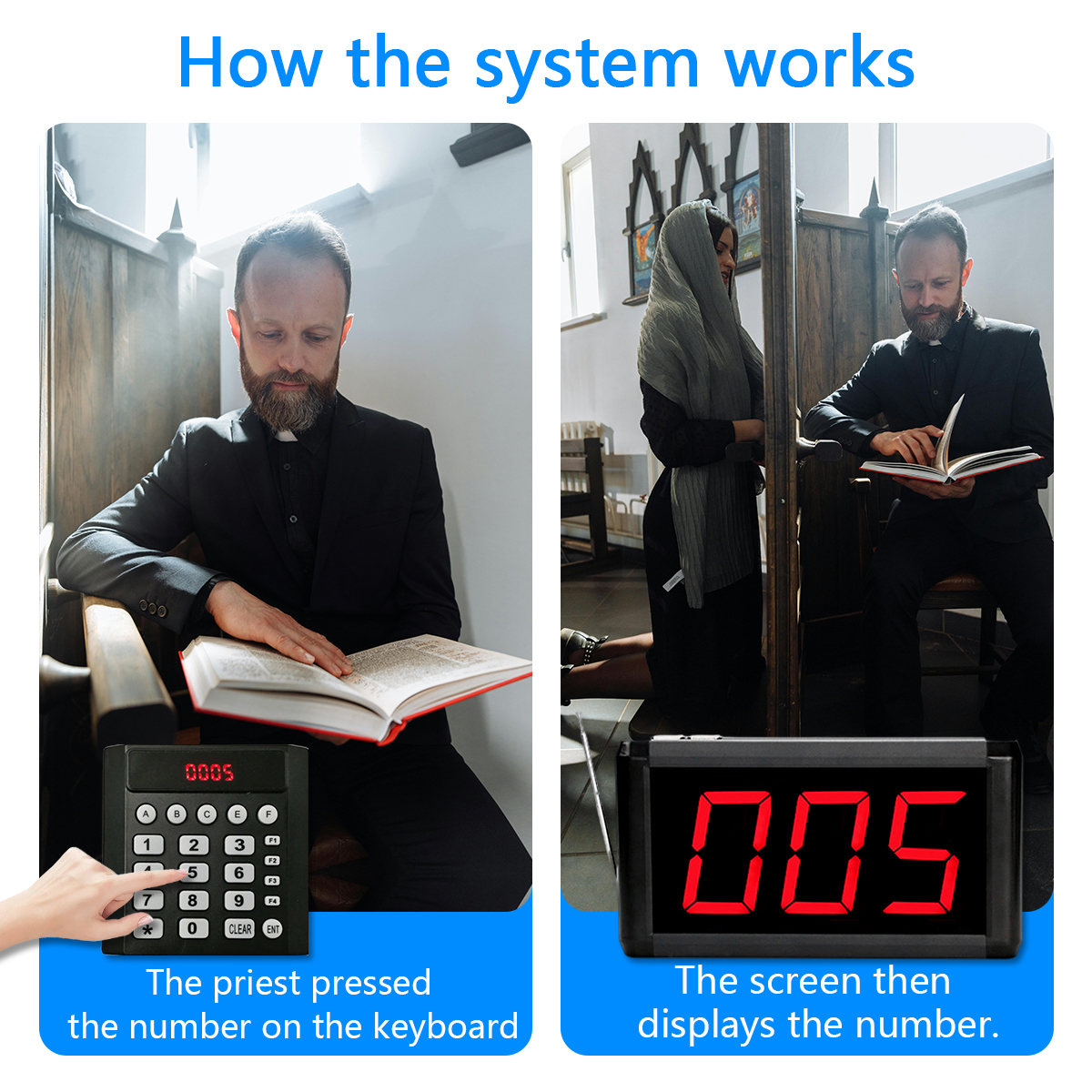 Church Call System for Pastors Pager Long Range Waiting Number Can be ...