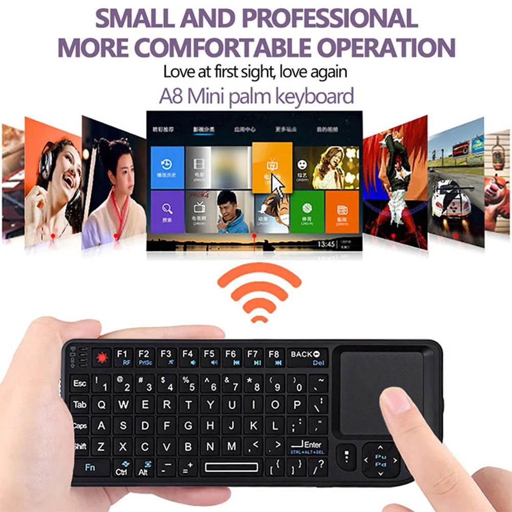 2.4G Wireless Keyboard With 7-Color Backlight Touchpad Mouse And Laser ...