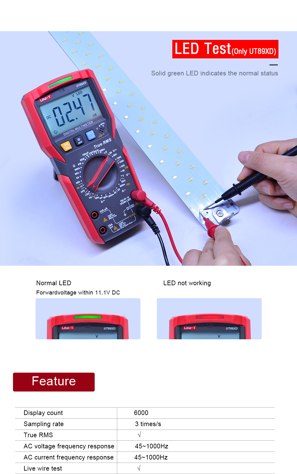UNI-T UT89X UT89XD Digital Multimeter 1000V DC AC Voltage 20A AC DC ...