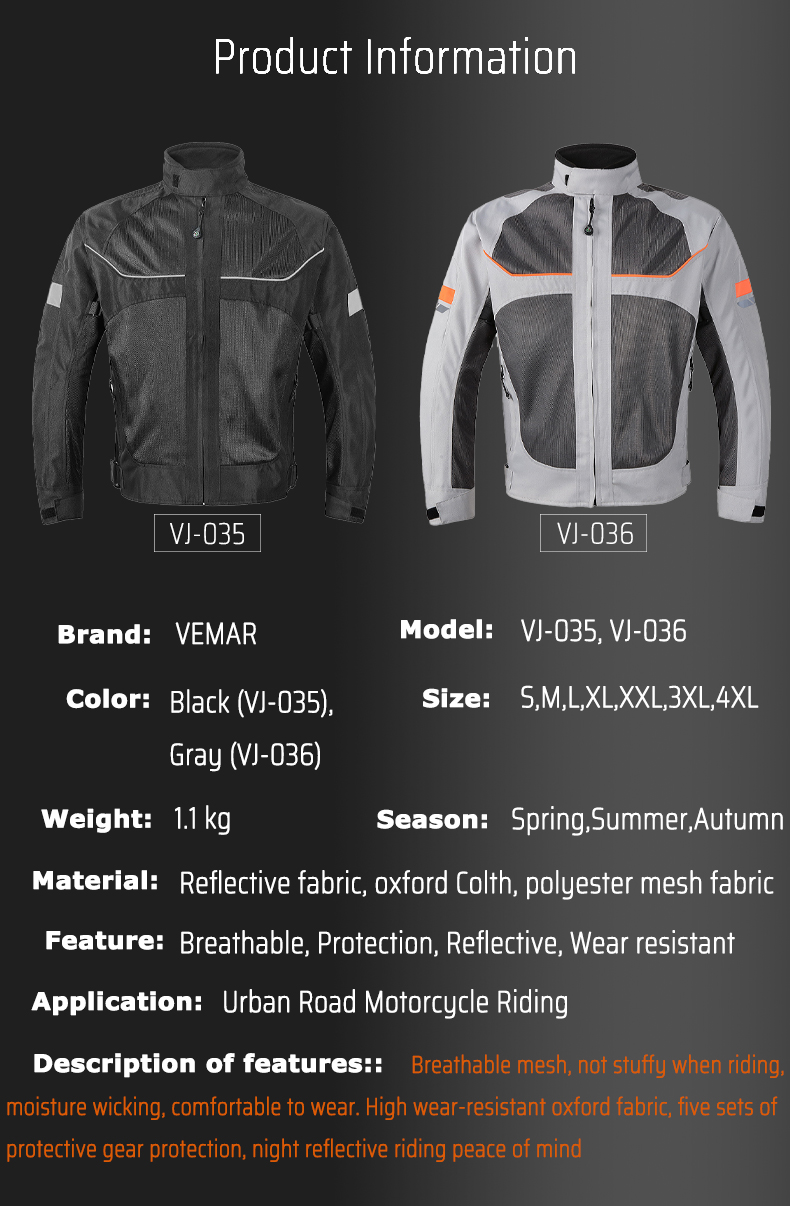 Summer Motorcycle Jackets Men Mesh Breathable Body Armor With Back ...