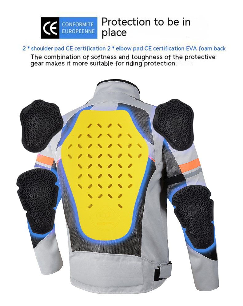 Summer Motorcycle Jackets Men Mesh Breathable Body Armor With Back ...