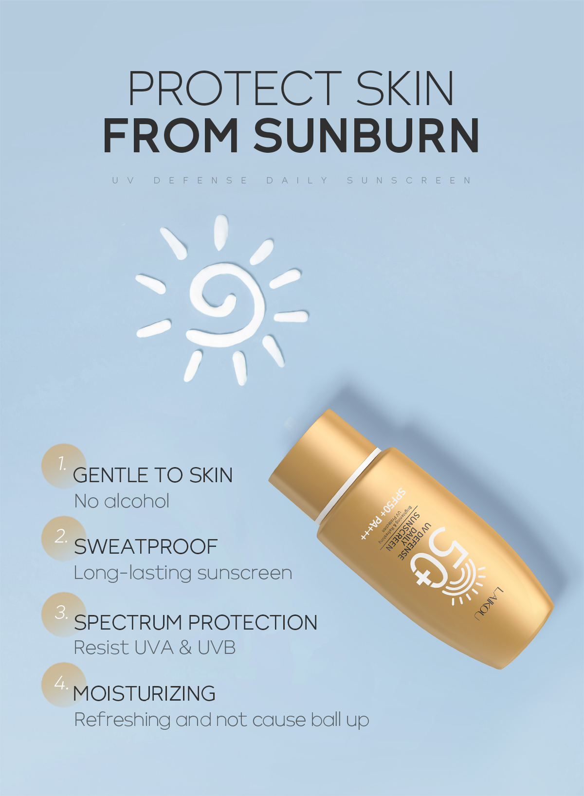 LAIKOU Whitening Face Body Sunscreen SPF50 PA+++ Sunblock Suncream Anti ...