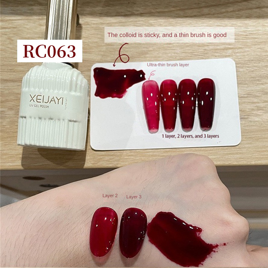 Xeijayi 1Pc 15Ml Pink Gel Nail Polish, Translucent Color Uv Light Cure ...