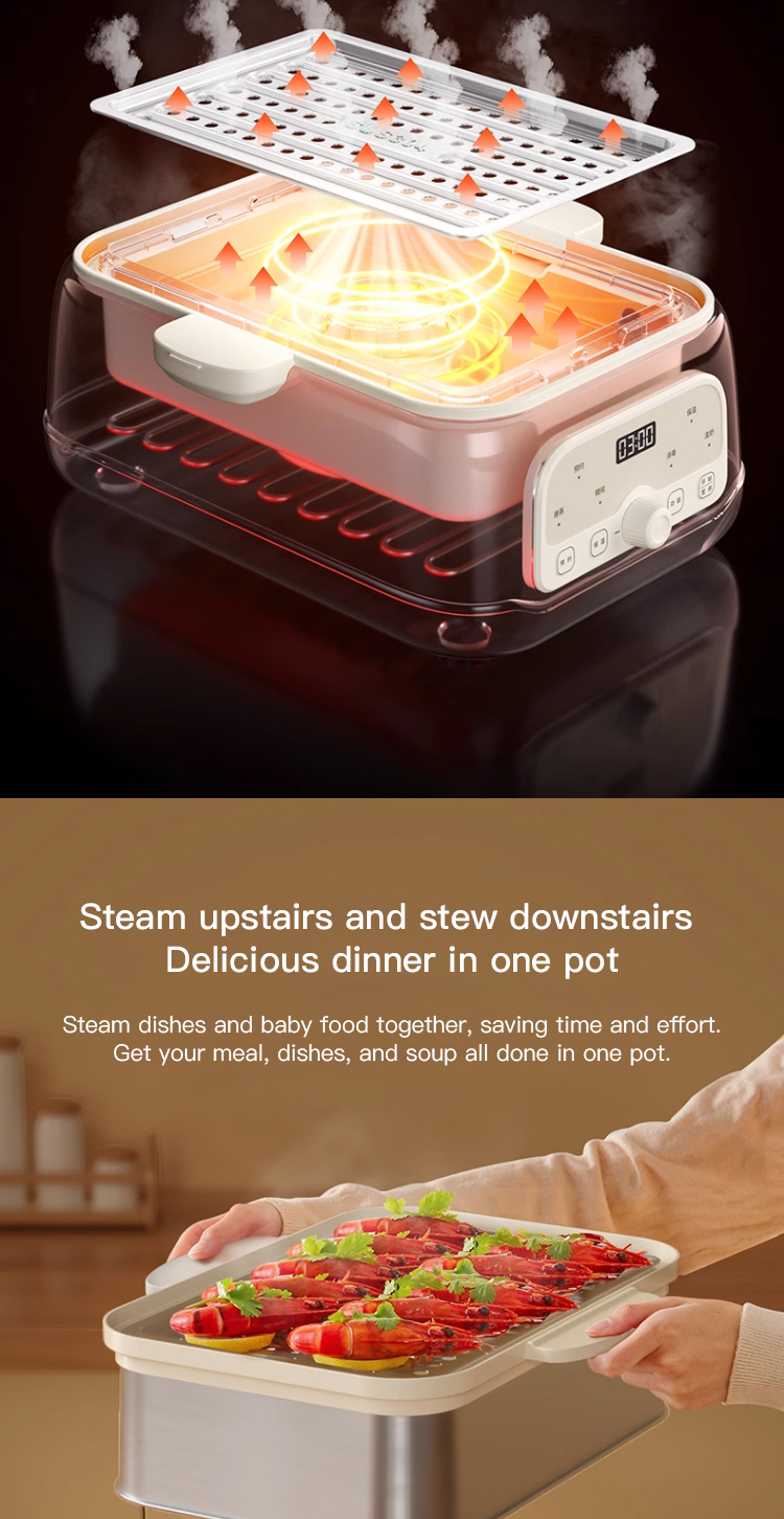 【Free gift】Keheal stainless steel electric steamer multifunctional ...