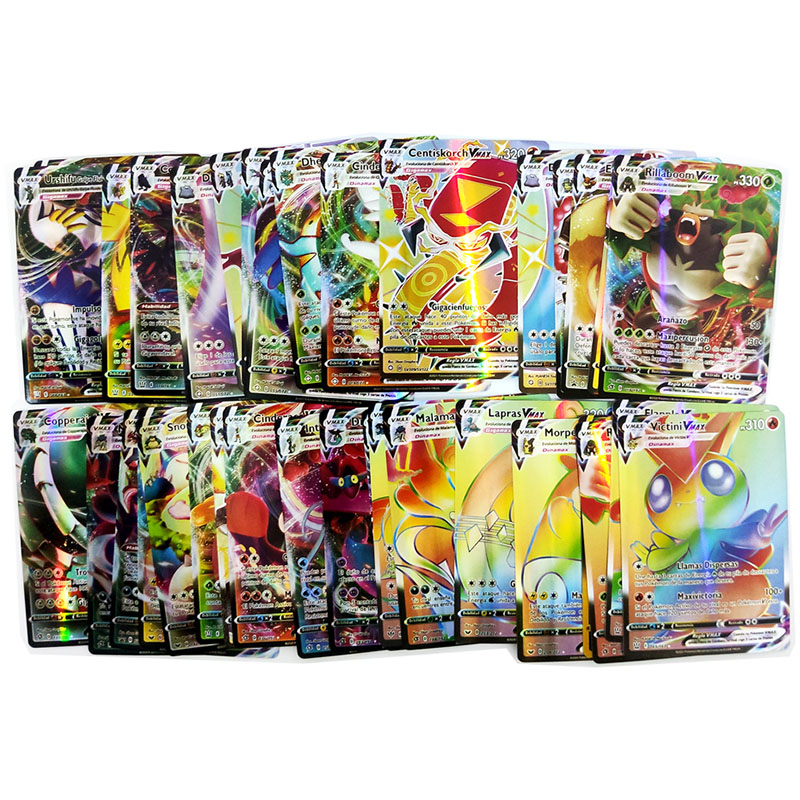 100PCS Pokemon Cards VMAX with 240 Pokémon Album Shining TAKARA TOMY ...