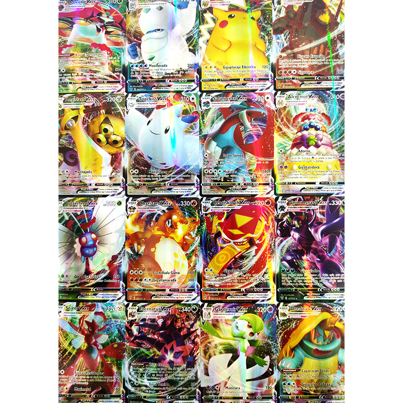 100PCS Pokemon Cards VMAX with 240 Pokémon Album Shining TAKARA TOMY ...