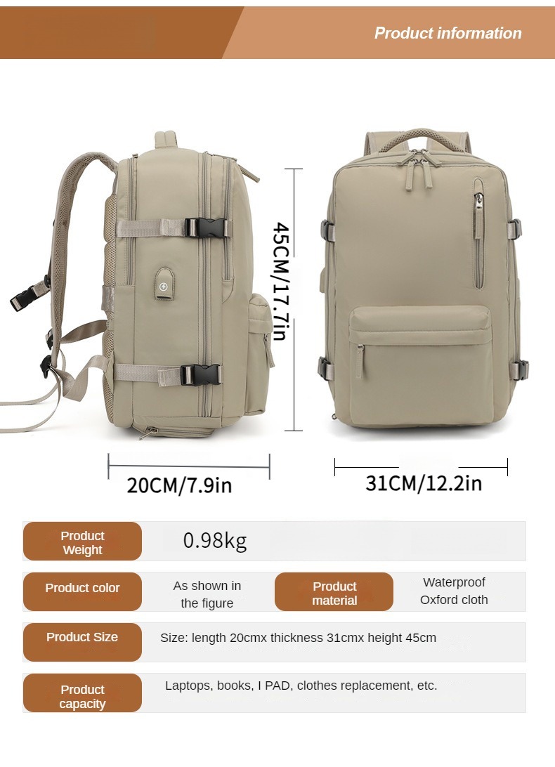 MY available 35L unisex Travel Bagpack waterproof carry on backpack ...