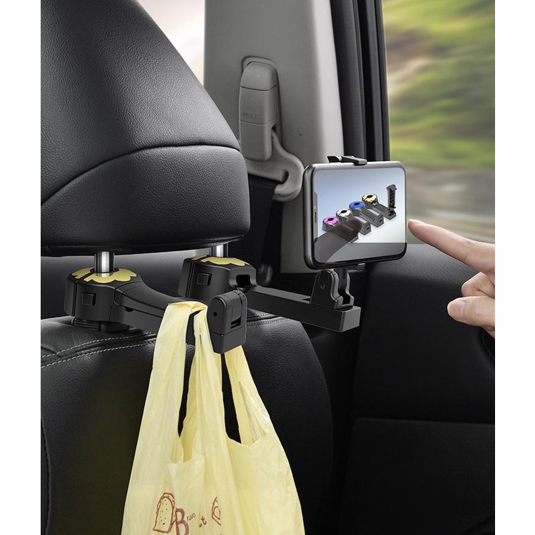 1 Pcs 2 in 1 Universal Car Hook Mobile Phone Holder Bracket Vehicle Car ...