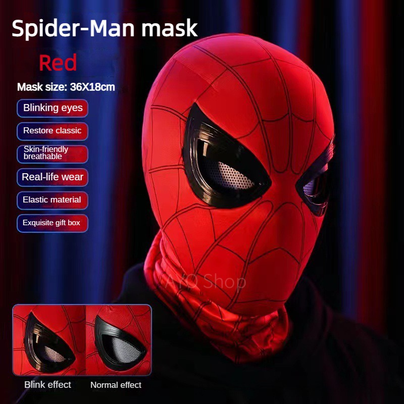 [Ready Stock] Spider-Man Headgear Electric Chin Control Movable Eyes ...