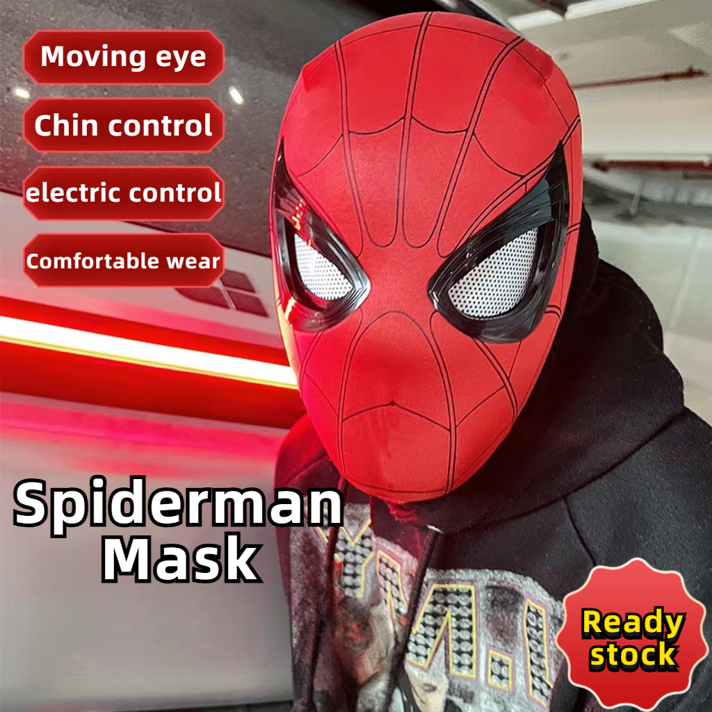 [Ready Stock] Spider-Man Headgear Electric Chin Control Movable Eyes ...