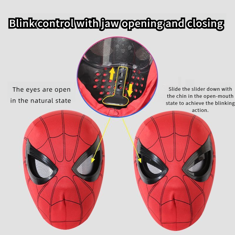 [Ready Stock] Spider-Man Headgear Electric Chin Control Movable Eyes ...