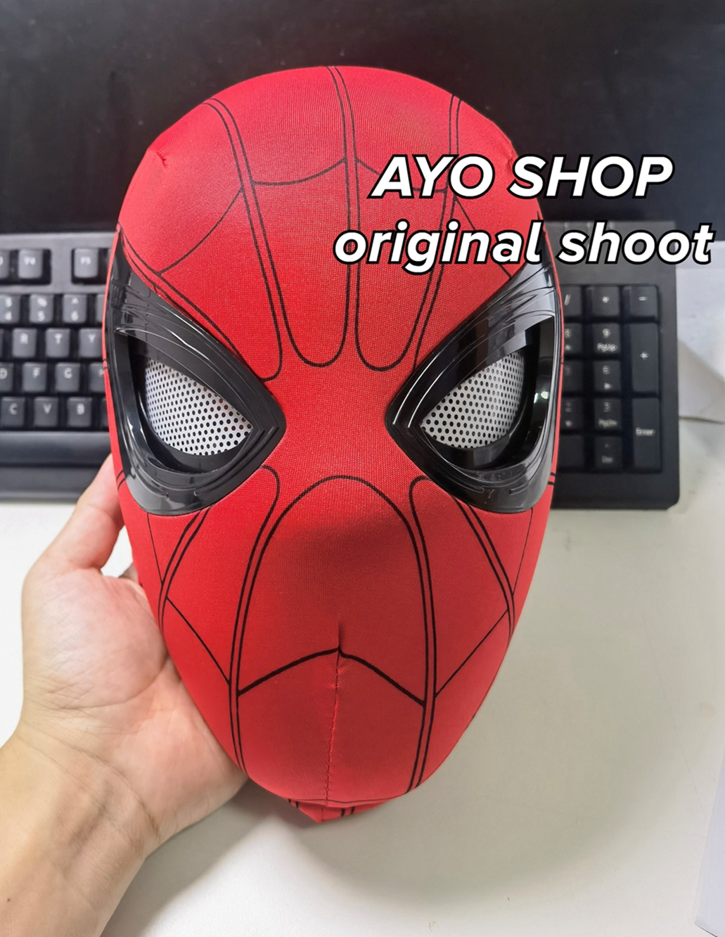 [Ready Stock] Spider-Man Headgear Electric Chin Control Movable Eyes ...