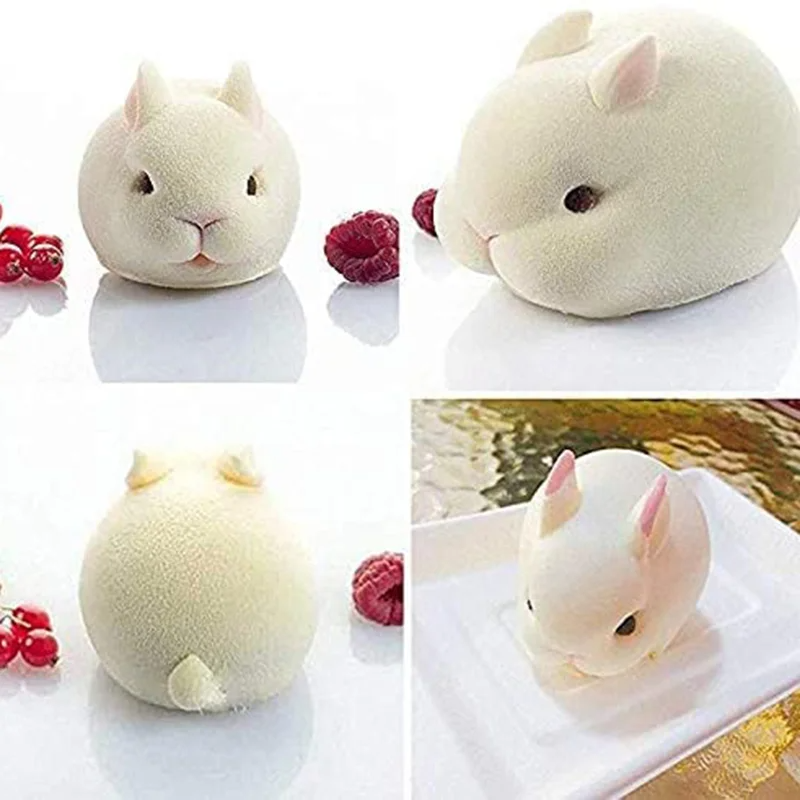 Silicone Rabbit Mold Fondant Bunny Mold Chocolate Cake Mold 6-cavity ...