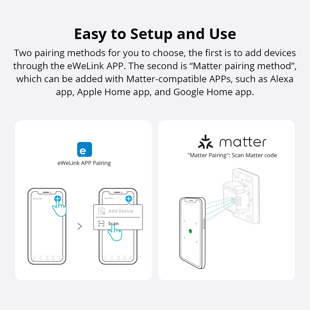 SONOFF M5 Matter 80/86 White SwitchMan Smart Wall Switch M5 Matter ...