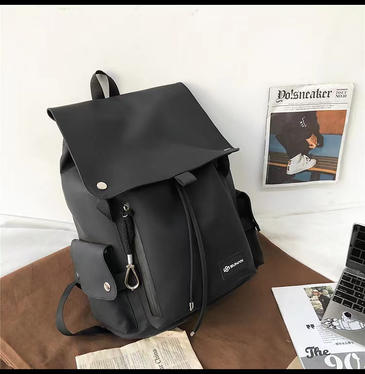 SONALA Leather Backpack School Bag College Student Simple Large ...