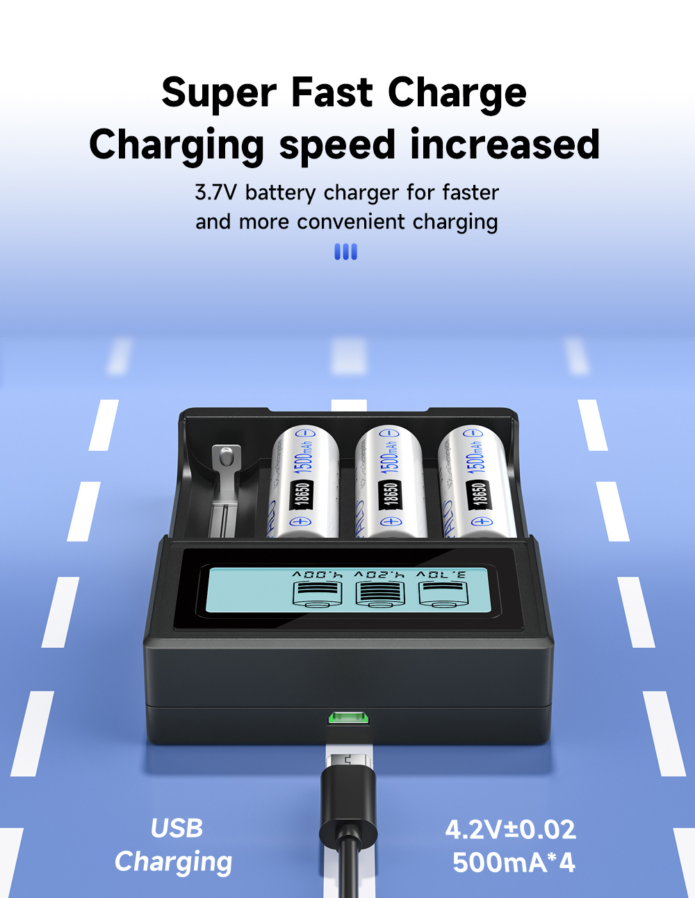 Cityork Universal 4 Slots LCD Li-ion Battery Charger With USB Interface ...