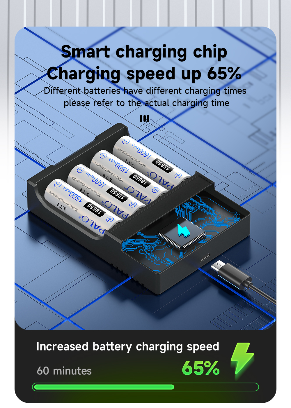 Cityork Universal 4 Slots LCD Li-ion Battery Charger With USB Interface ...