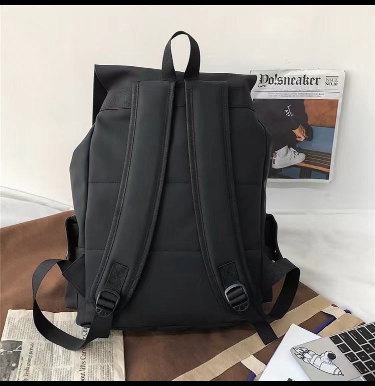 SONALA Leather Backpack School Bag College Student Simple Large ...