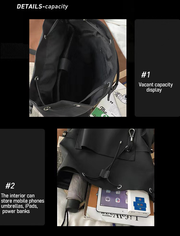 SONALA Leather Backpack School Bag College Student Simple Large ...