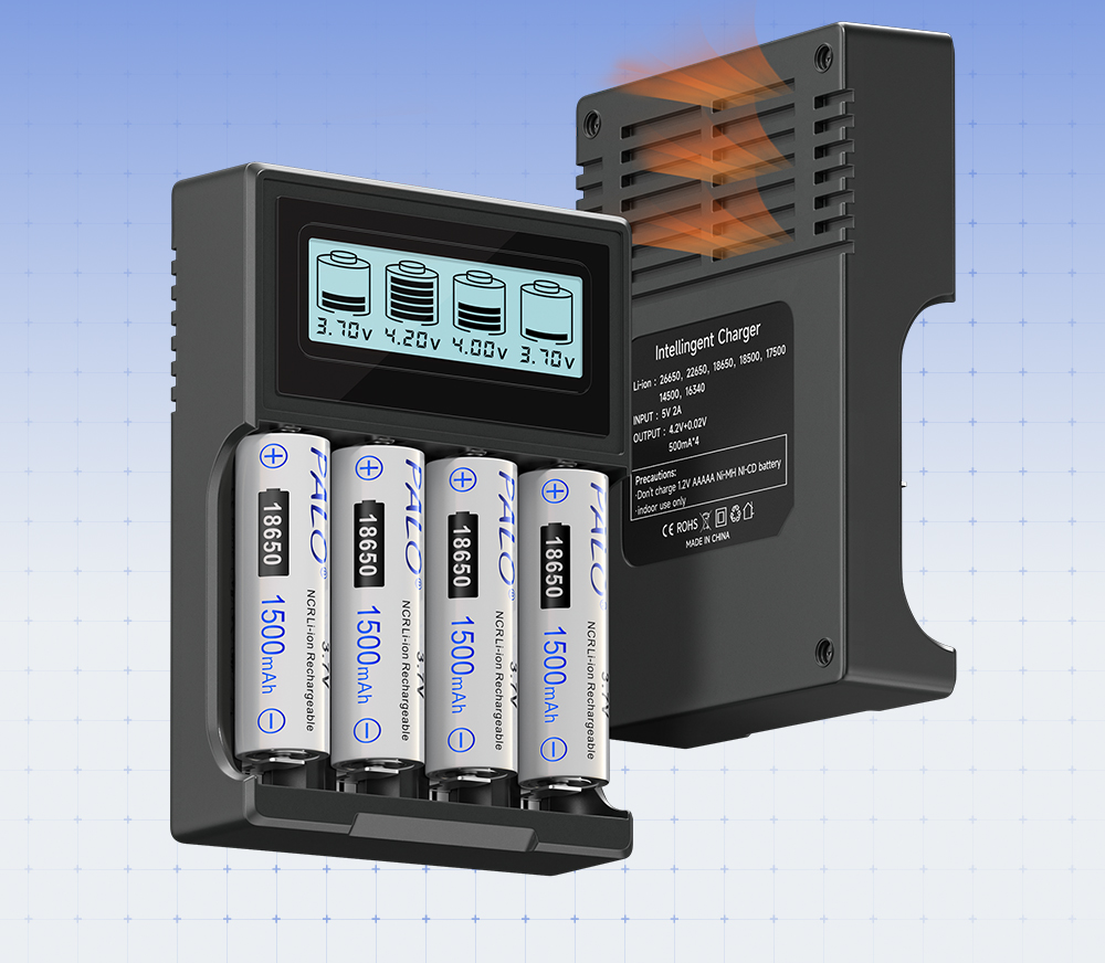 Cityork Universal 4 Slots LCD Li-ion Battery Charger With USB Interface ...
