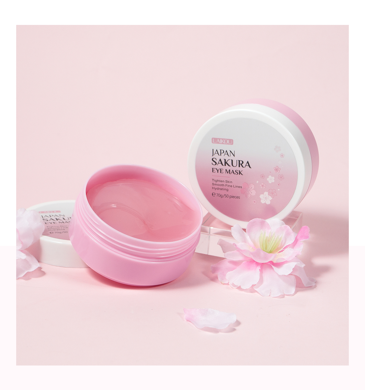Laikou Sakura Eye Mask 70G/50Pcs Fade Dark Circles Fine Lines | Shopee ...