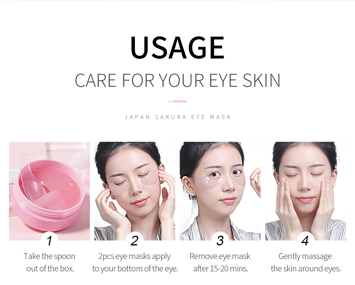 Laikou Sakura Eye Mask 70G/50Pcs Fade Dark Circles Fine Lines | Shopee ...