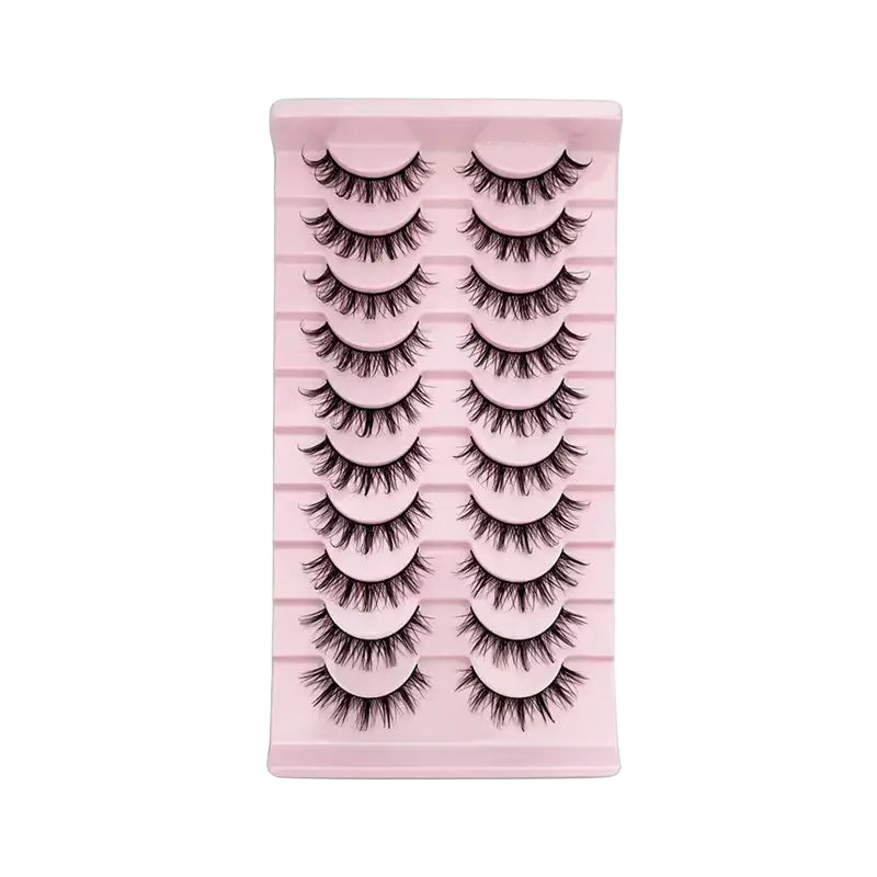 10 pairs of super fluffy cat eye fake eyelashes - extra long and thick ...