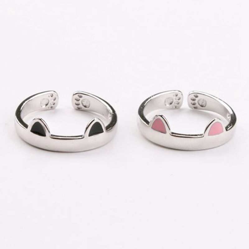 Cute Cat Ear Ring Female Adjustable Korean Version Student Creative ...
