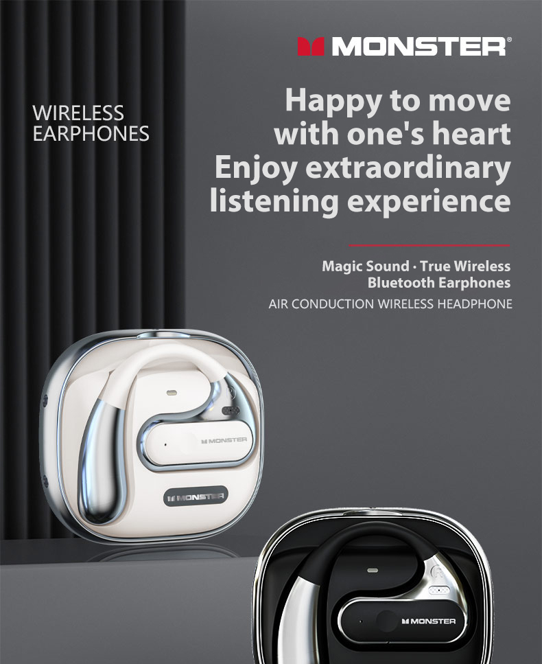 Monster AC320 Bluetooth Earphones Wireless Earphone OWS Open Ear ...