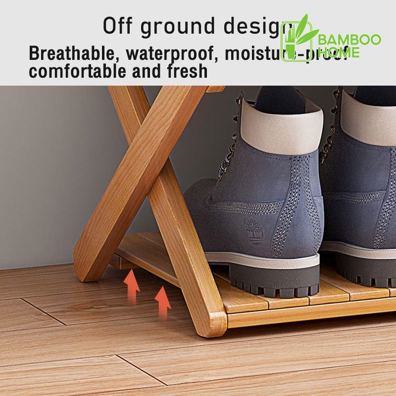 Bamboo Shoe Rack Foldable Portable Multifunctional Organizer Folding ...