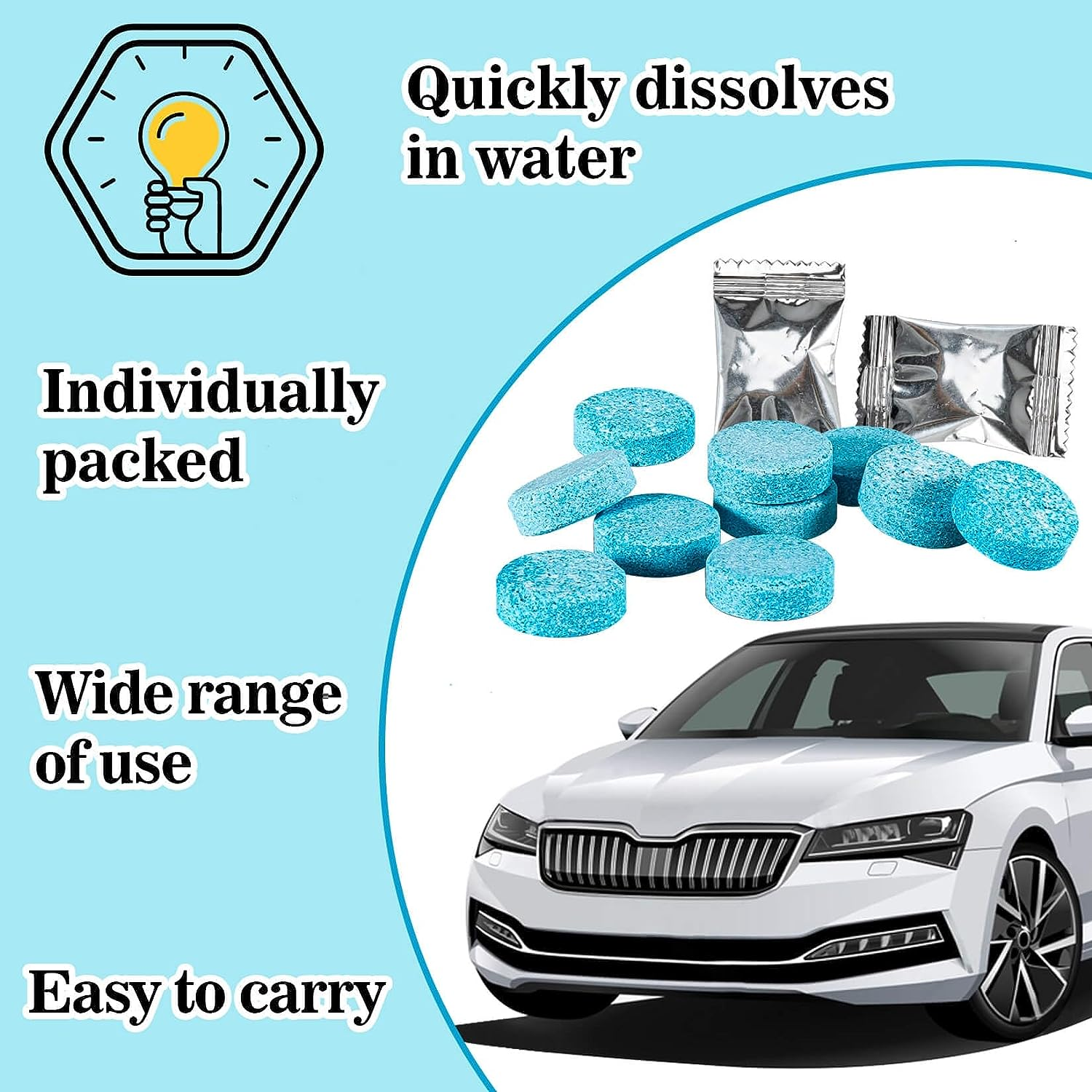 20/30/50/100pcs Cleaning Agent Car Glass Water Concentrated Wiper ...