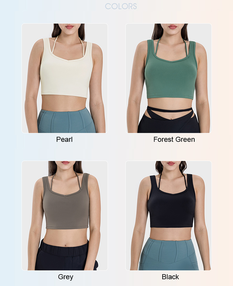Women Sport Bra Peach Collar Cross Back Wireless Zero Feeling Evrlue ...