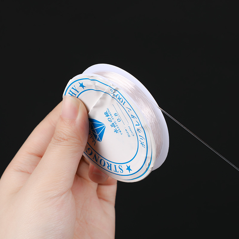 1 Roll Transparent Elastic Crystal Line Beading Cord String Wire Thread ...