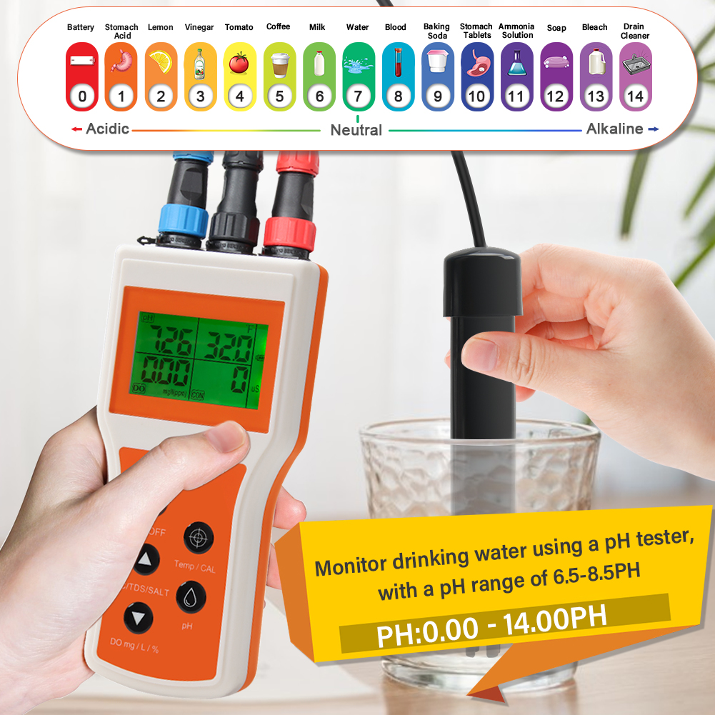 YAGO Dissolved Oxygen Meter YK-100 High-precision Digital pH Meter 6 in ...