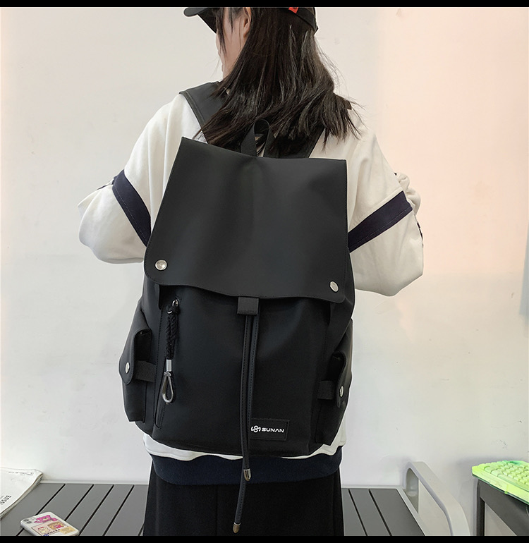 USASH Unisex Leather Backpack Business Leisure Travel USB for 16-inch ...