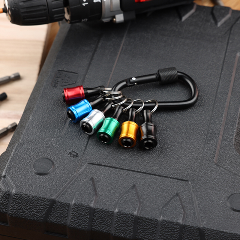 Magnetic Screwdriver Bit Holder Keychain with Carabiner, 1/4 Hex Shank ...