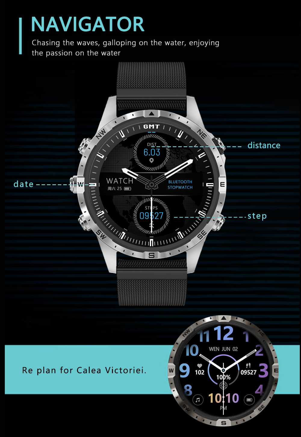 Gloryfit GT5 Pro Smart Watch aolon Compass Bluetooth Call Watch Health ...