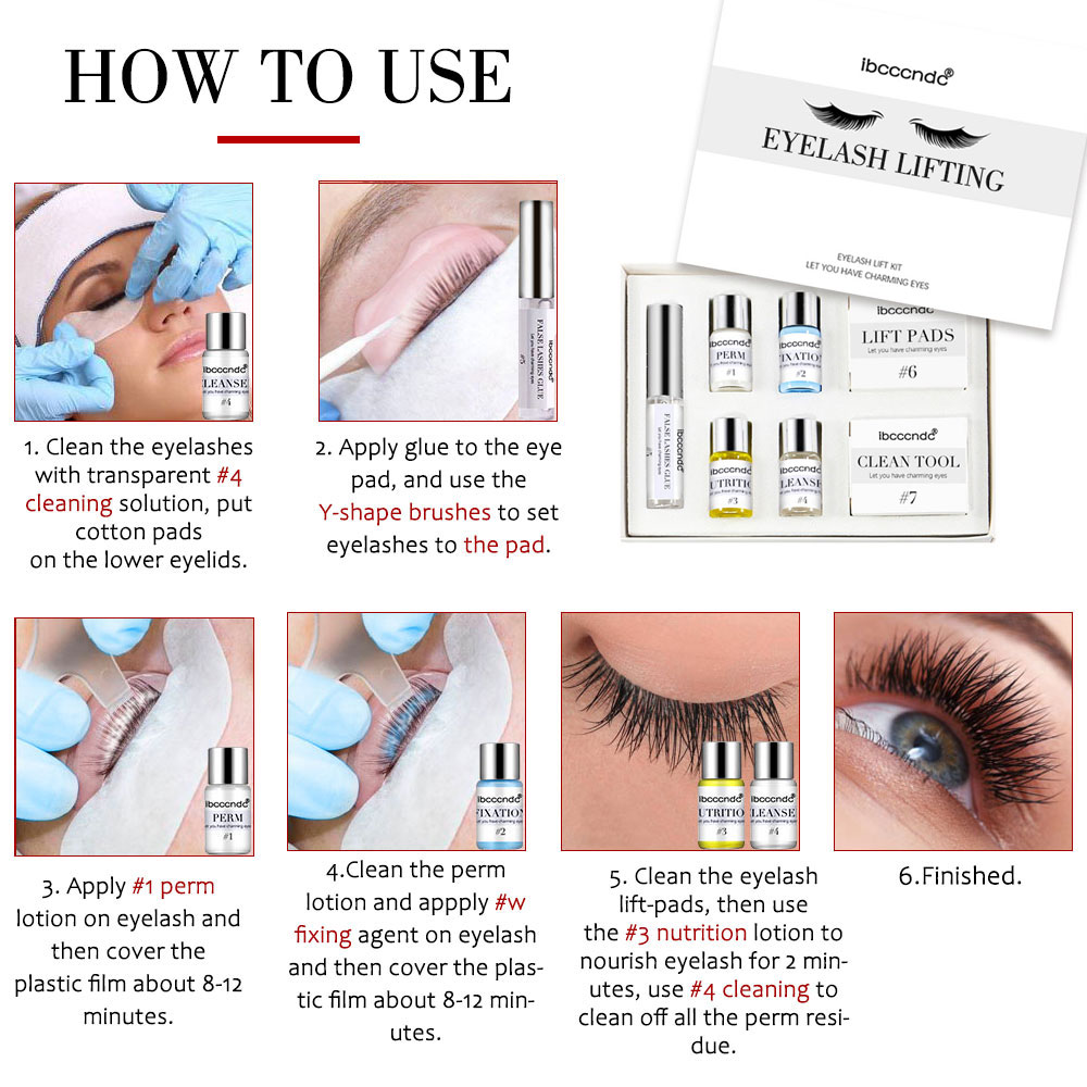 Keratin Lash Lift Perming Kit+2 in 1 Eyelash & Brow DYE Set（With Cling ...