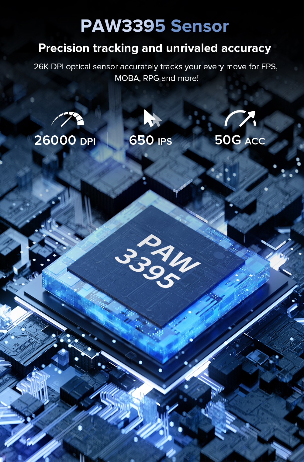 Delux M900 PRO M900PRO PAW3395 63g Gaming Mouse DPI 26000 Wired 2.4G ...