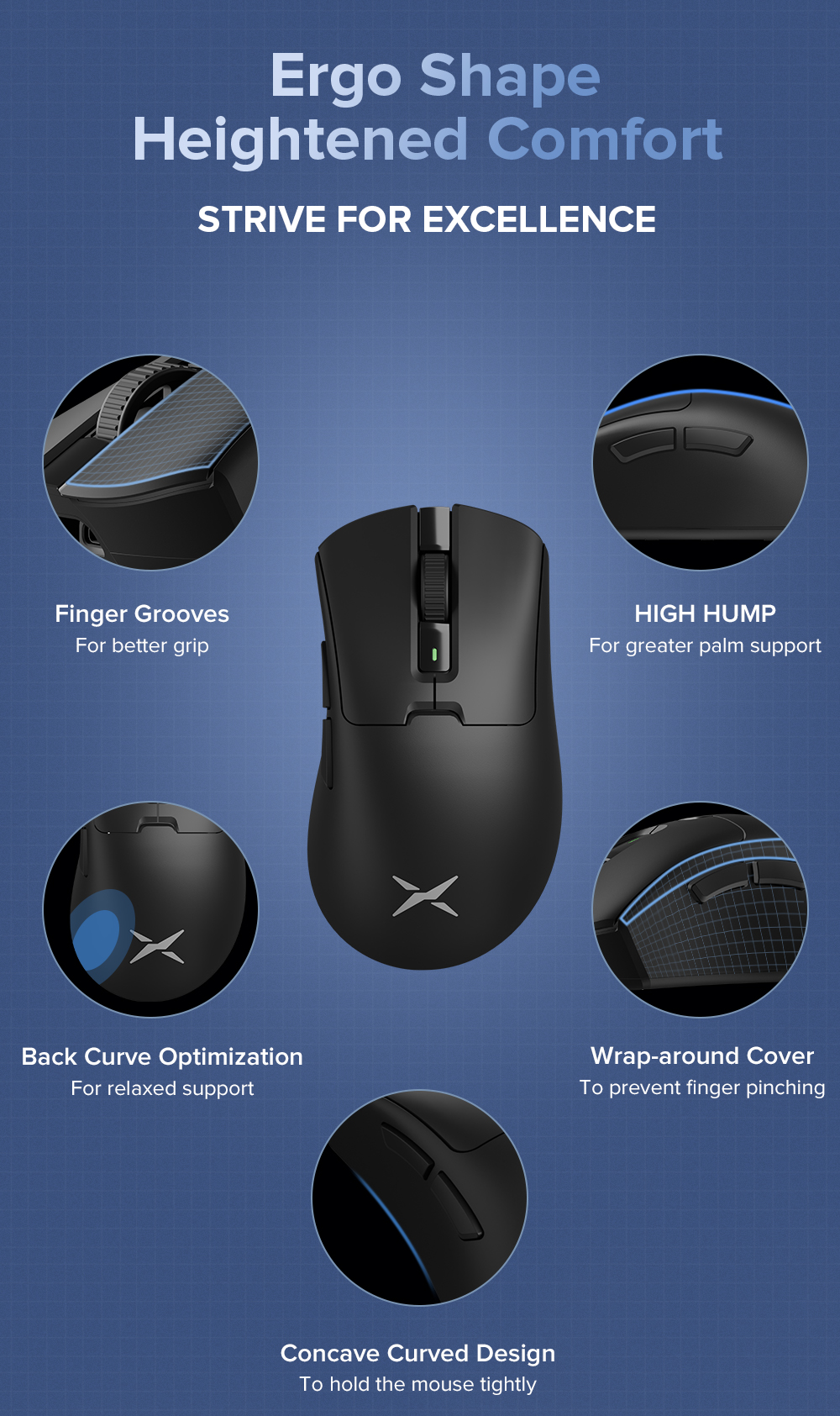 Delux M900 PRO M900PRO PAW3395 63g Gaming Mouse DPI 26000 Wired 2.4G ...