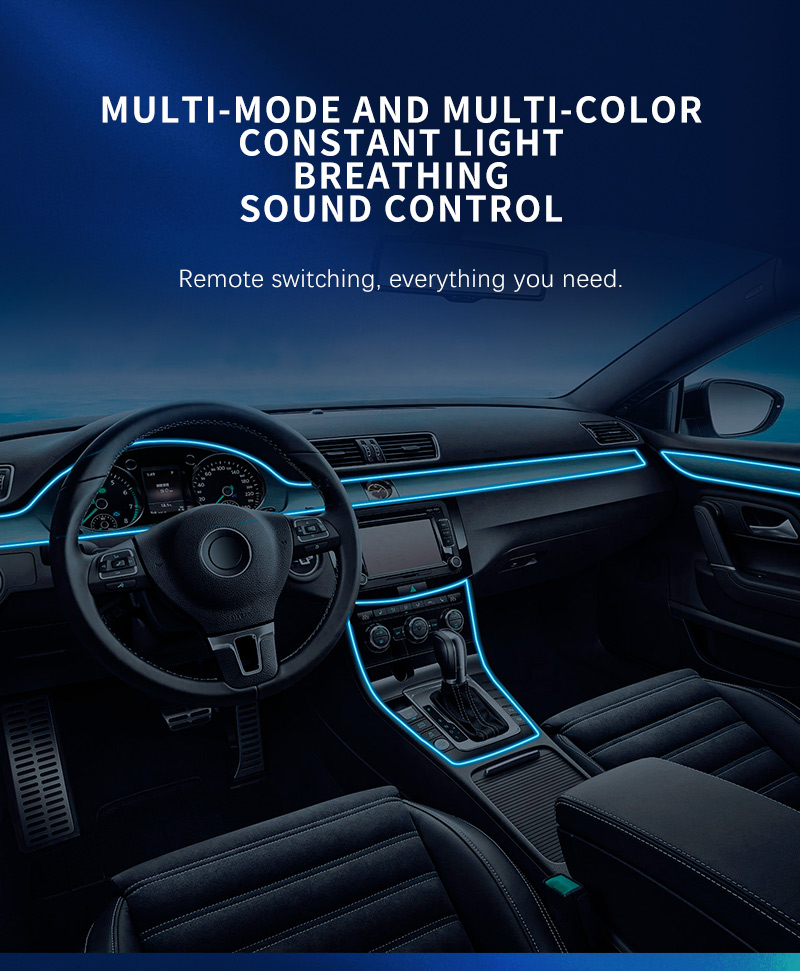 Car Ambient Light Bar Mult Modes RGB Universal LED Interior Hidden ...