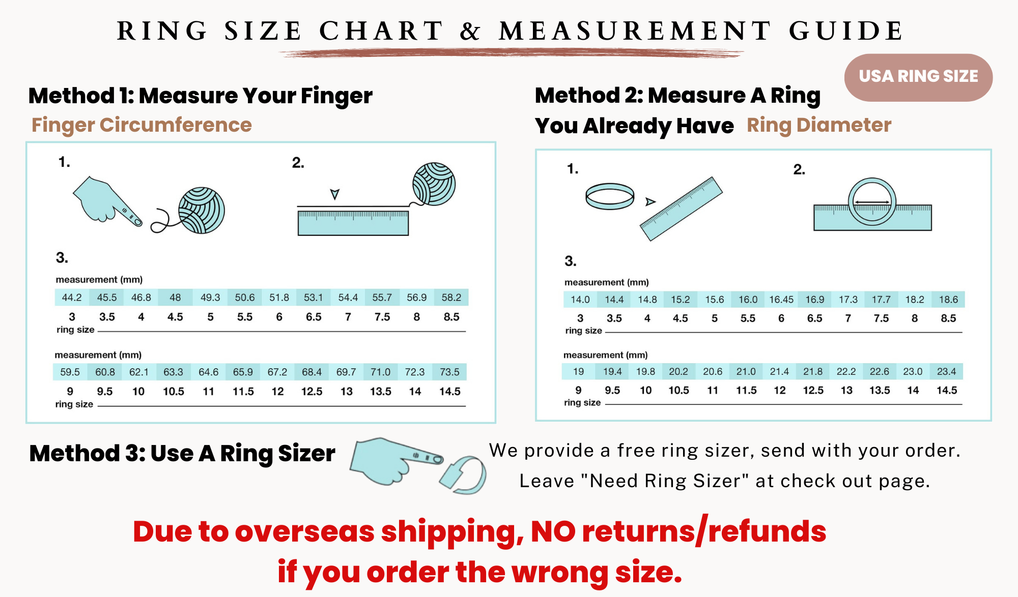 Adjustable 3 Layers Beaded Drawstring Ring • Waterproof Non-Fade ...