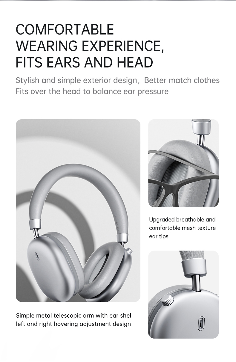 iKF Nano Wireless Bluetooth Over-Ear Headphones -56dB Aptive ANC ENC ...
