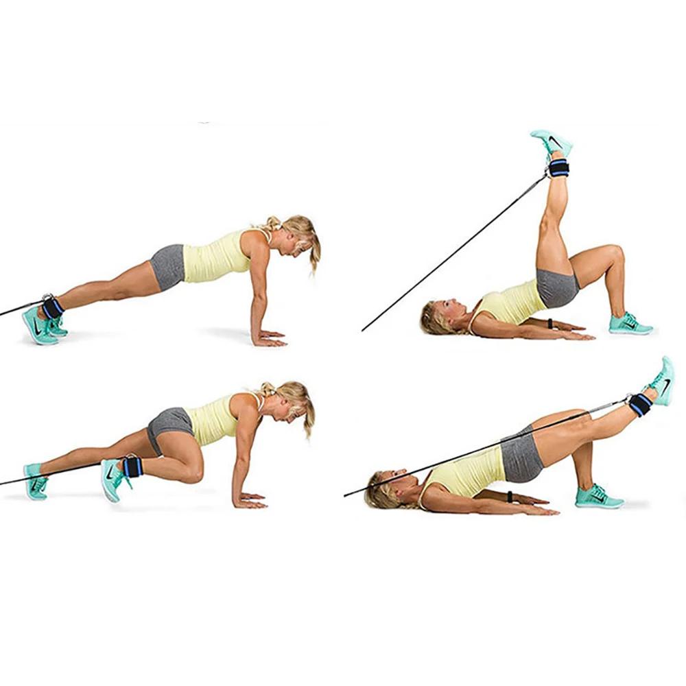 Fitness Ankle Straps Leg Exercises Adjustable D-Ring Ankle Cuffs Gym ...