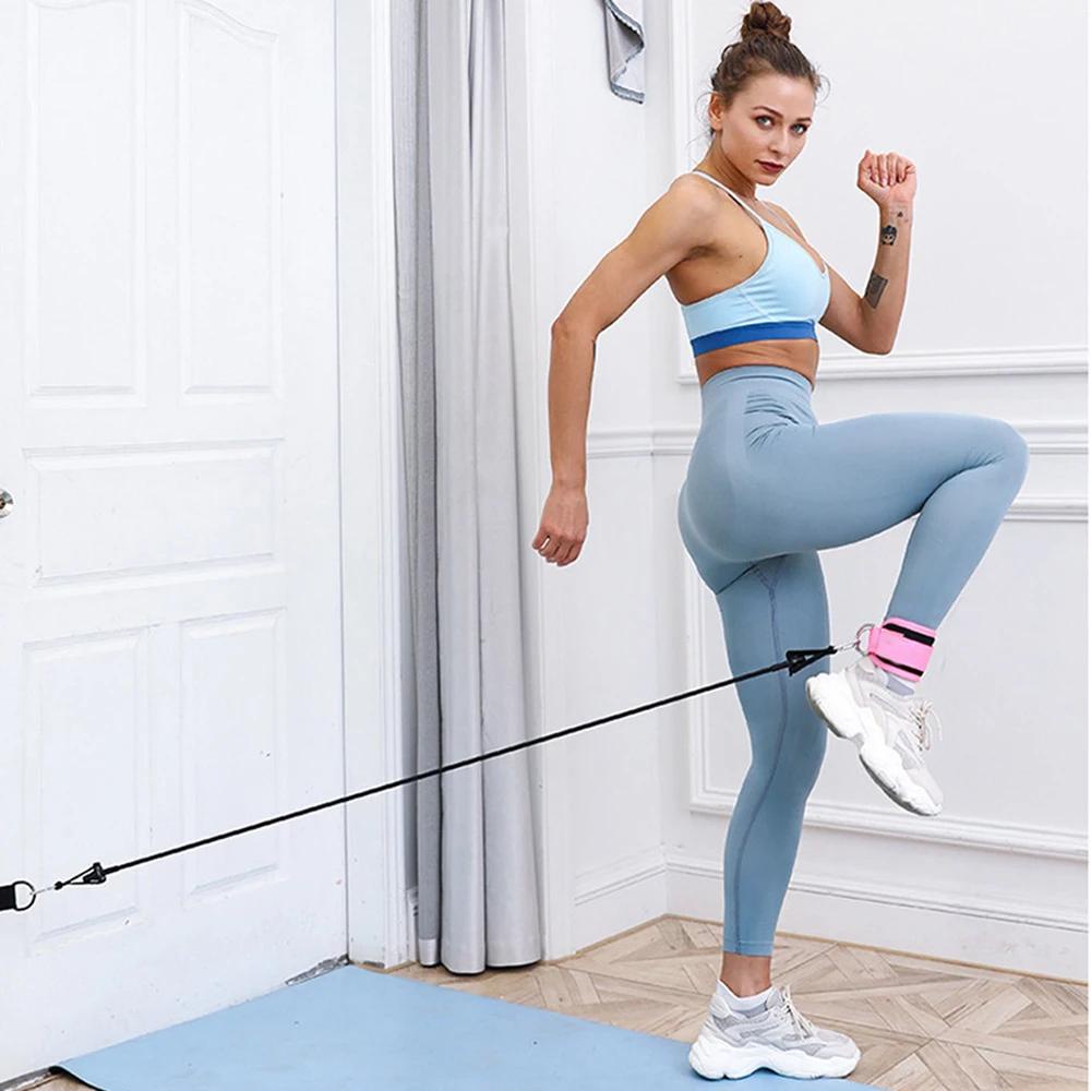 Fitness Ankle Straps Leg Exercises Adjustable D-Ring Ankle Cuffs Gym ...